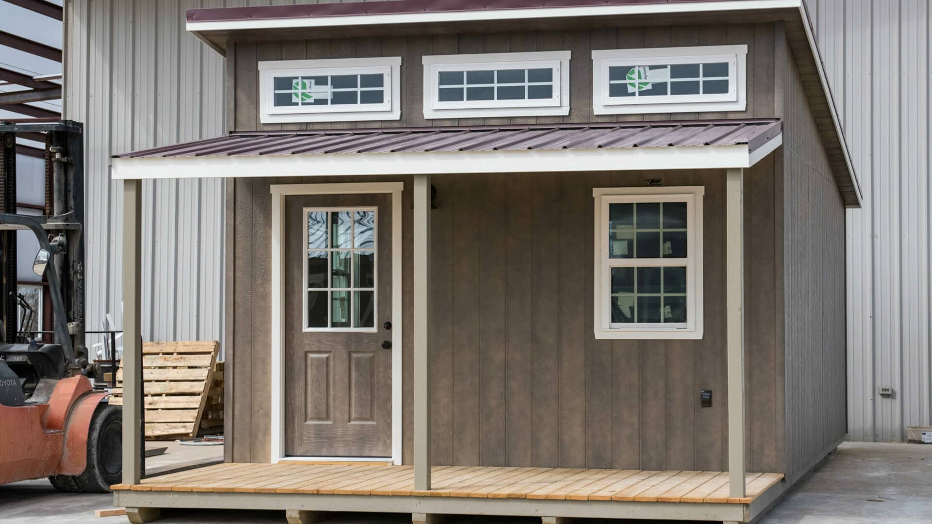 Prefab Cabin Shed with Front Porch | Lonestar Structures 2023 Models